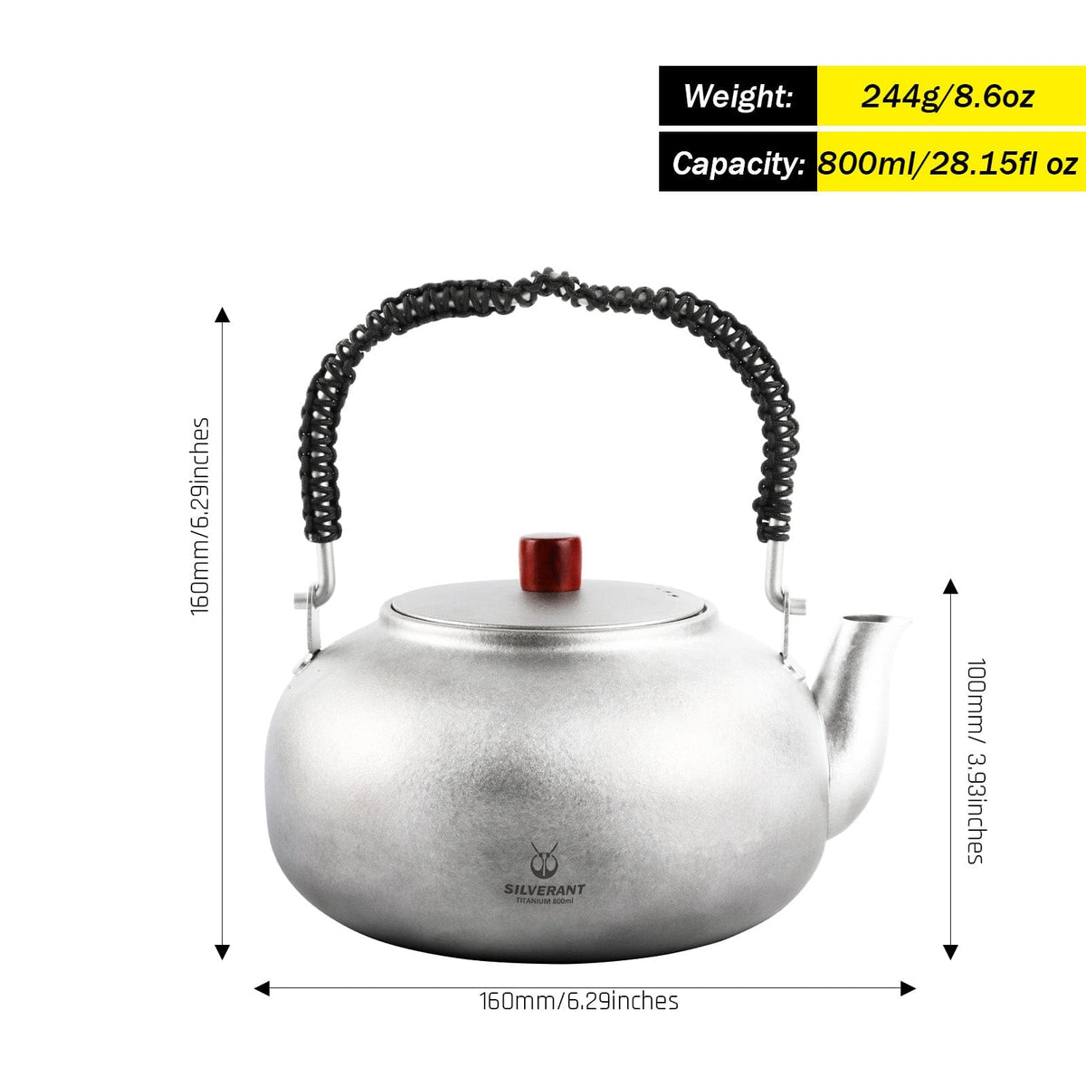 Large Crystallized Titanium Travel Tea Set | SilverAnt Outdoors